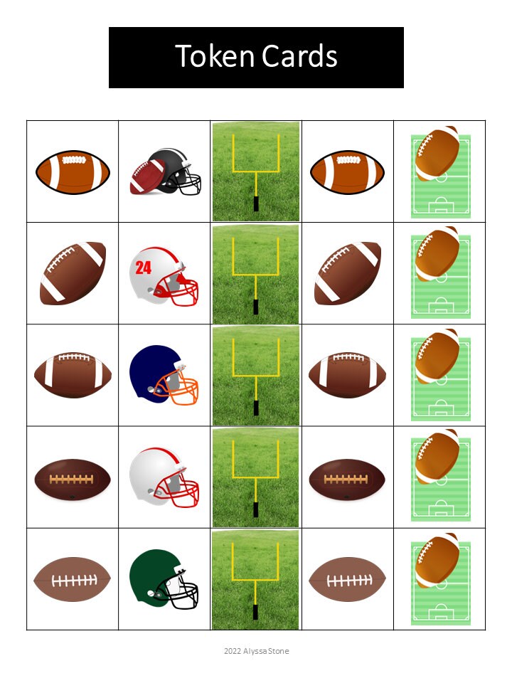 Editable Token Boards - SPORTS - Football | Special Education - Etsy