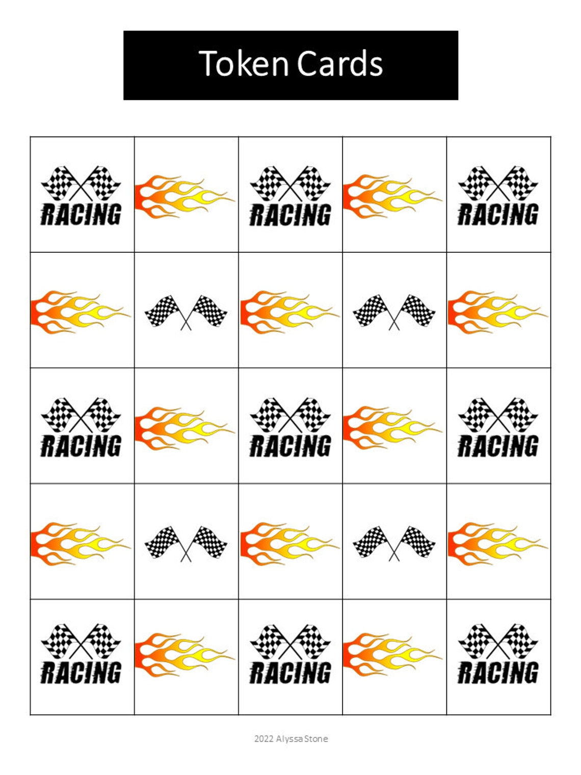 Editable Token Boards - Racecars | Special Education - Etsy