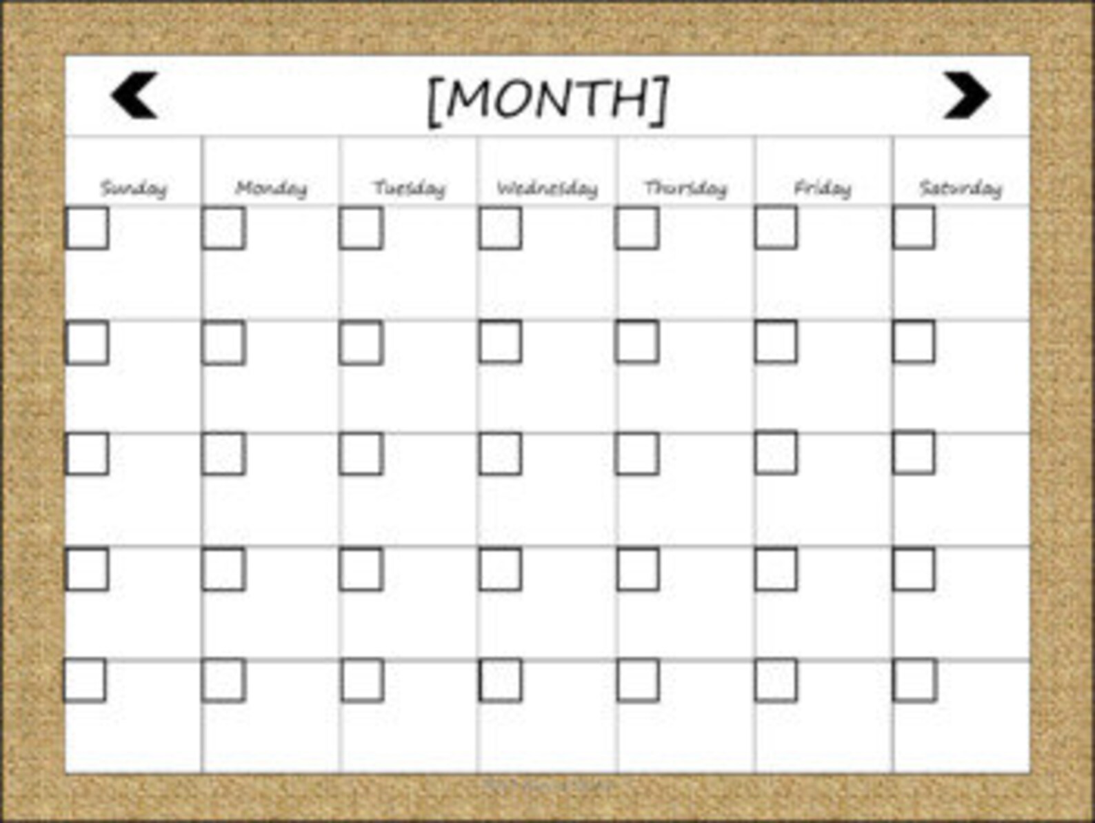 Blank **editable** Monthly Calendar--burlap - Etsy