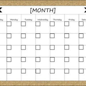 Blank **editable** Monthly Calendar--burlap - Etsy