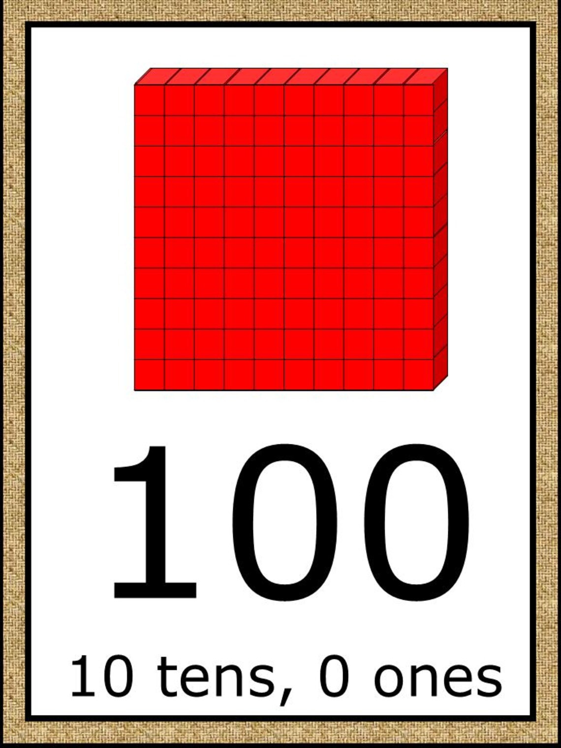 Numbers 1-100 Poster Set - Burlap - Etsy