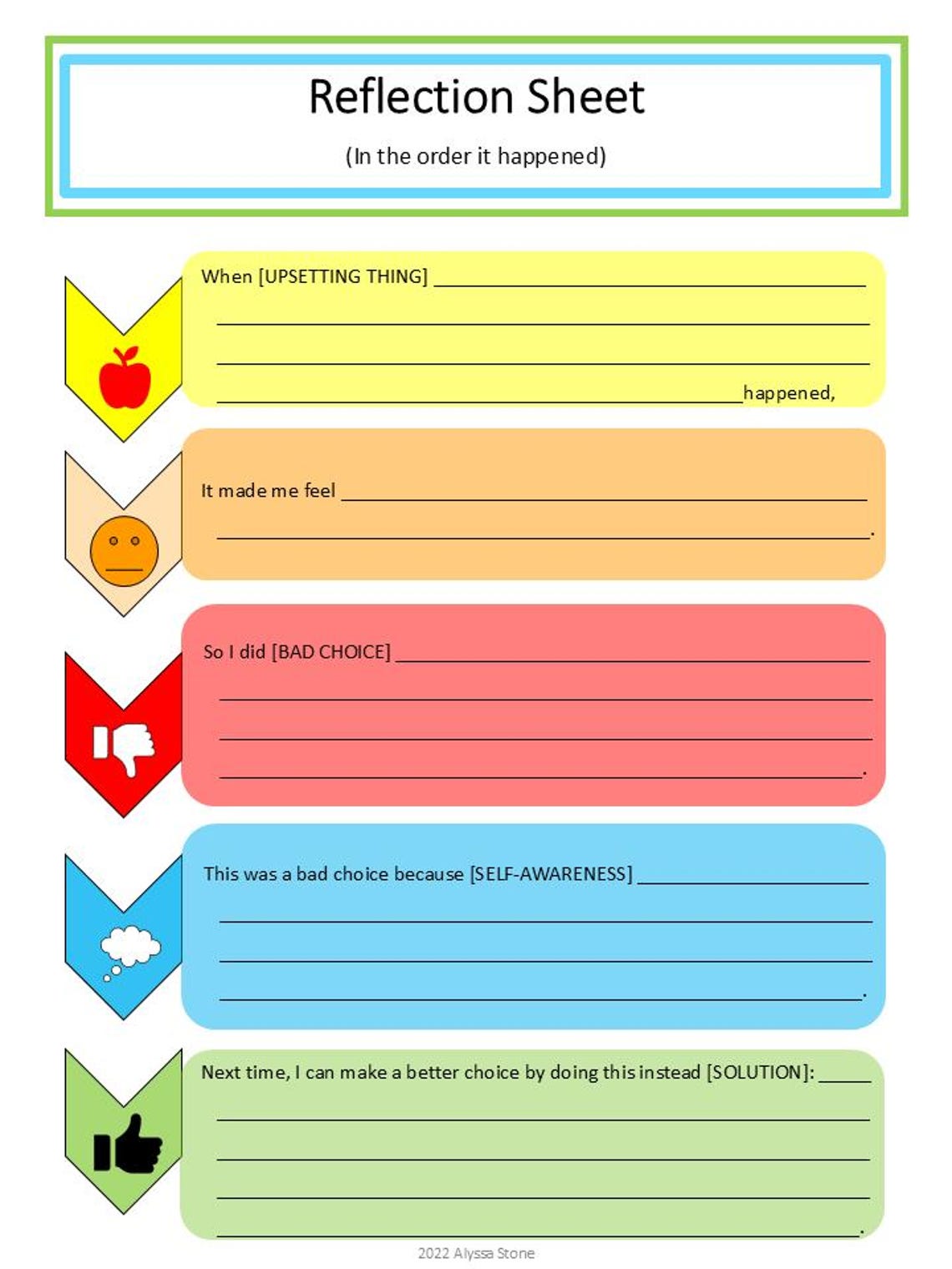 Student Behavior Reflection Sheets - With Behavior Documentation & PM ...