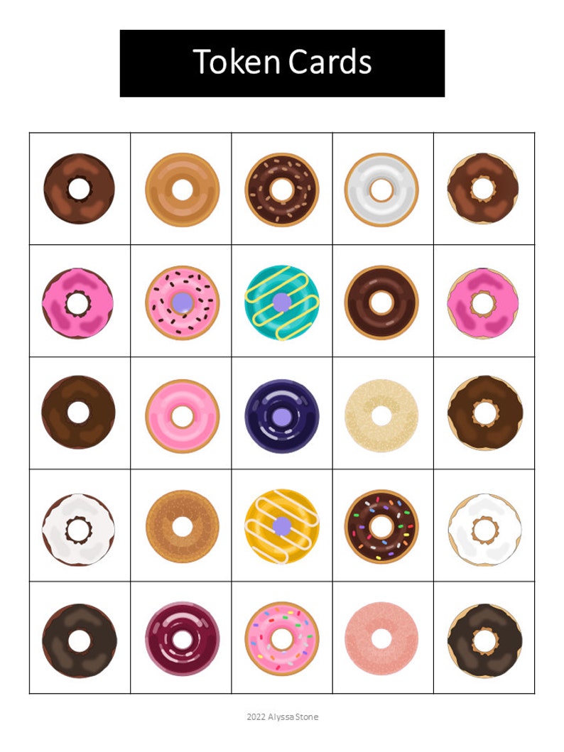 Editable Token Boards FOOD Donuts Special Education - Etsy