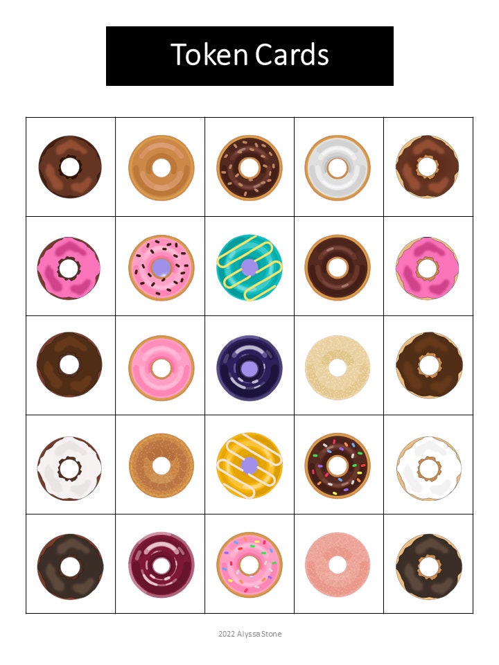 Editable Token Boards FOOD Donuts Special Education - Etsy