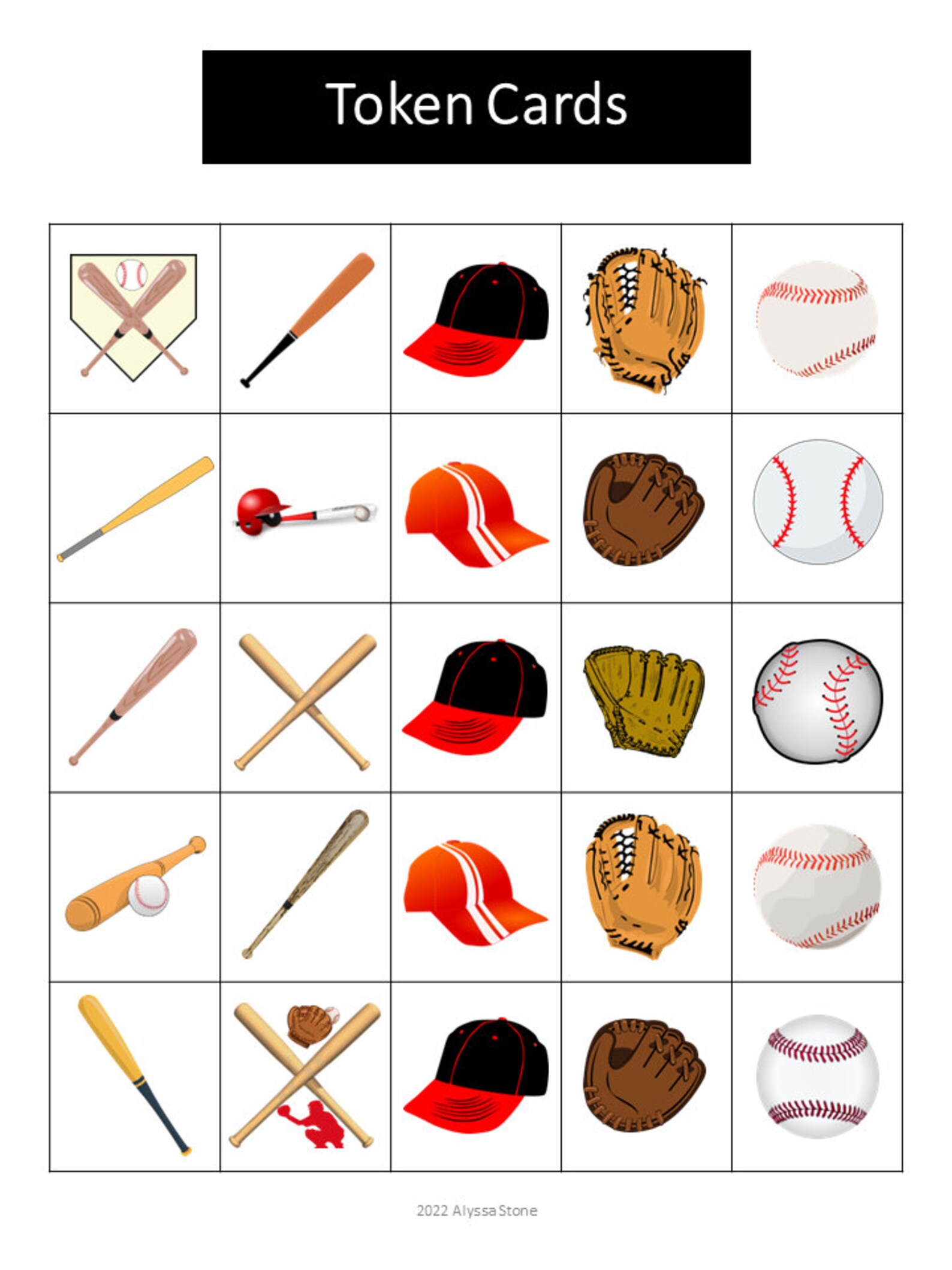 Editable Token Boards - SPORTS - Baseball | Special Education - Etsy