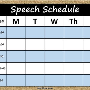 Speech Schedule A-4 POSTER - Burlap - Etsy
