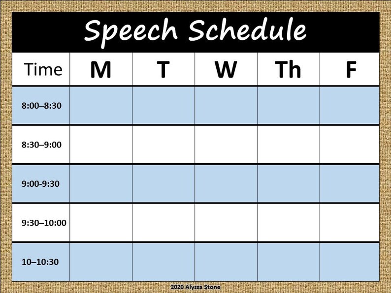Speech Schedule A-4 POSTER - Burlap - Etsy