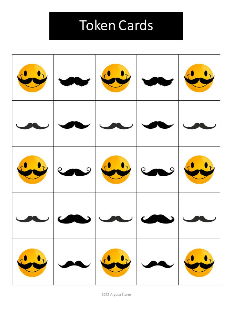 Editable Token Boards - Moustaches | Special Education - Etsy