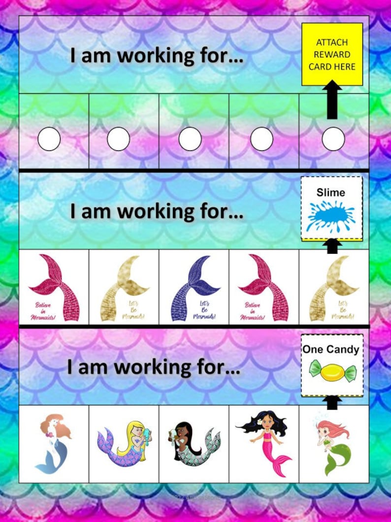 Editable Token Boards - FAIRYTALES - Mermaids 2 | Special Education - Etsy