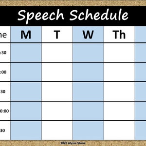 Speech Schedule A-4 POSTER - Burlap - Etsy