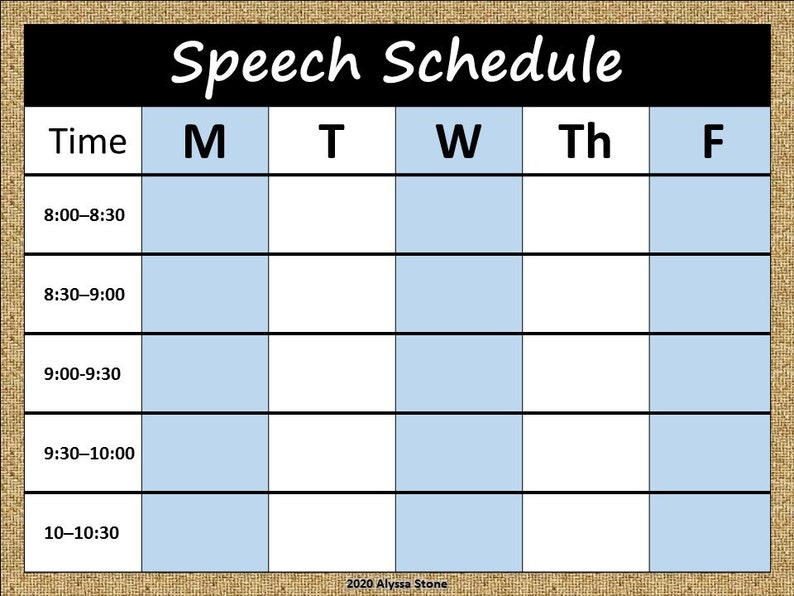 Speech Schedule A-4 POSTER - Burlap - Etsy