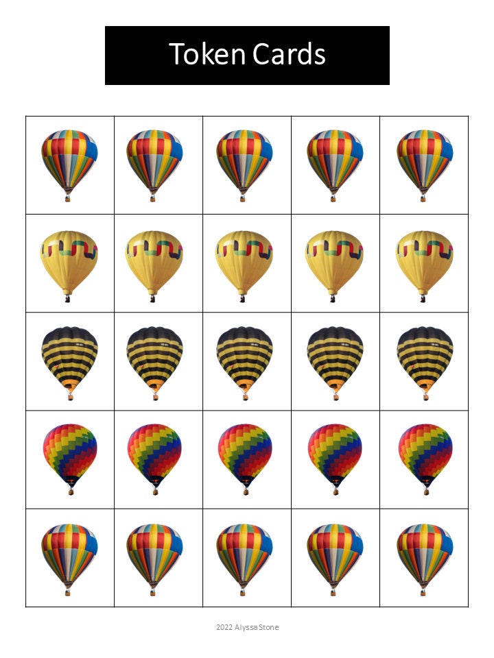 Editable Token Boards - Balloons & Hot Air Balloons | Special Education ...