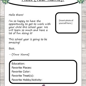 Editable Meet the Teacher Letter - Cacti & Succulents - Etsy