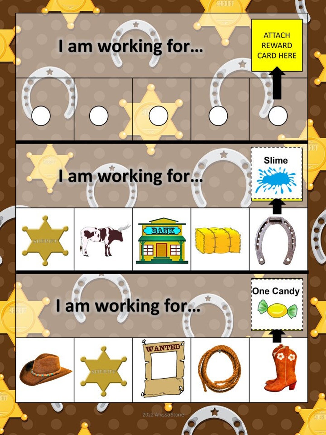 Editable Token Boards - Cowboys | Special Education - Etsy