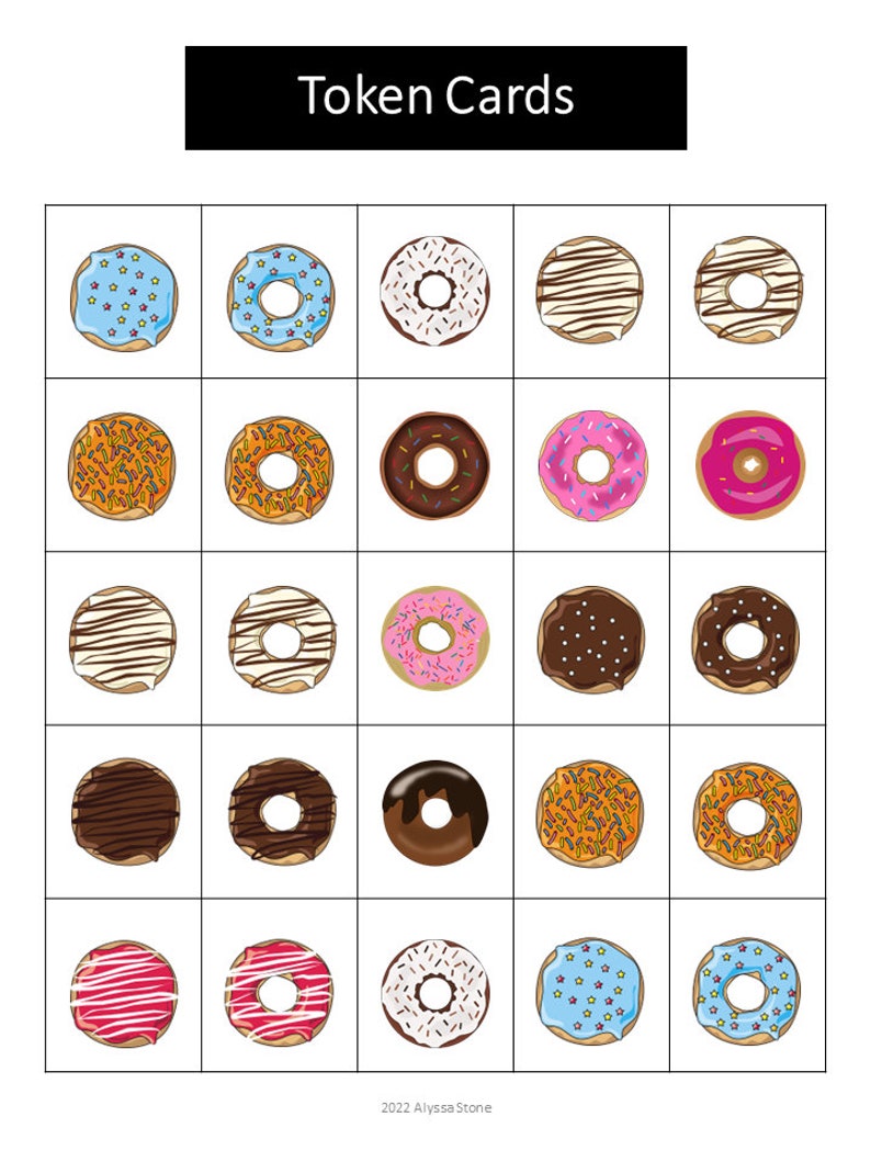 Editable Token Boards FOOD Donuts Special Education - Etsy