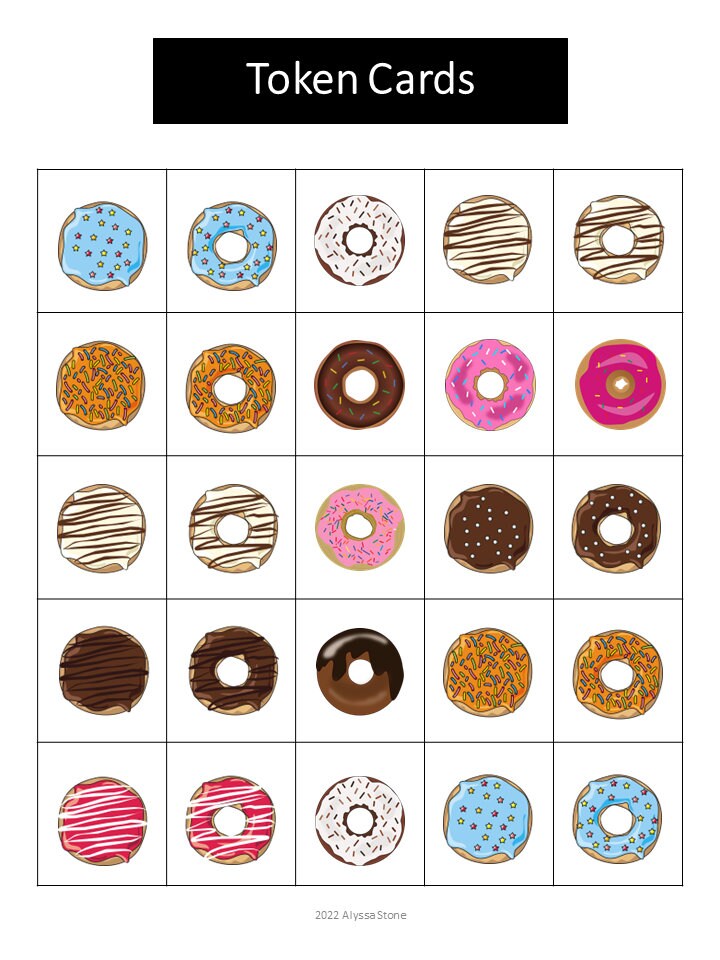 Editable Token Boards - FOOD - Donuts | Special Education - Etsy