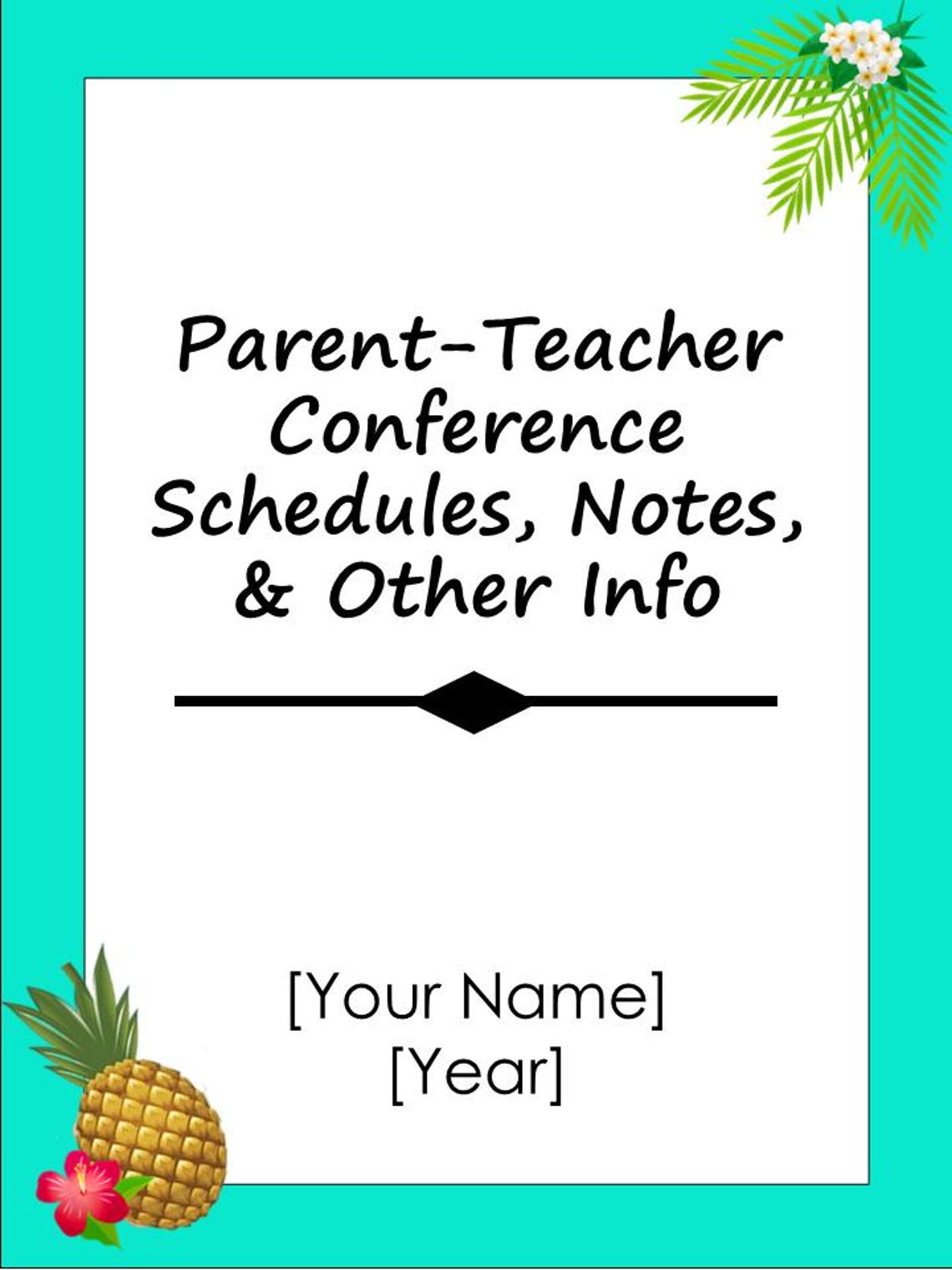Parent Communication Binder Pack - Tropical - Etsy