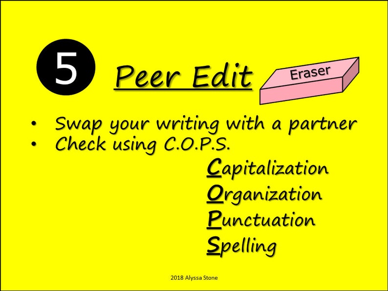 Writing Process Pencil Clip Chart (instant Download) - Etsy