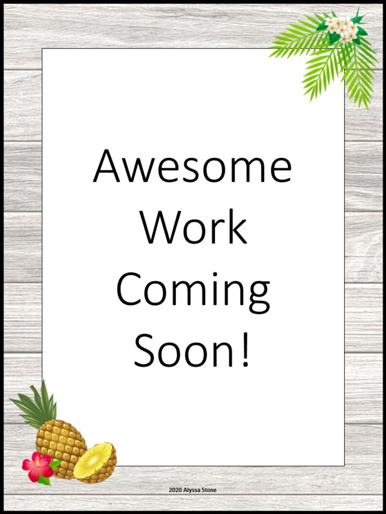 Work Coming Soon Posters - Tropical - Etsy