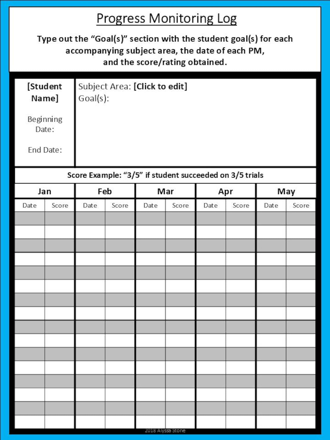 Behavior Documentation & Progress Monitoring Logs - Lime/aqua - Etsy
