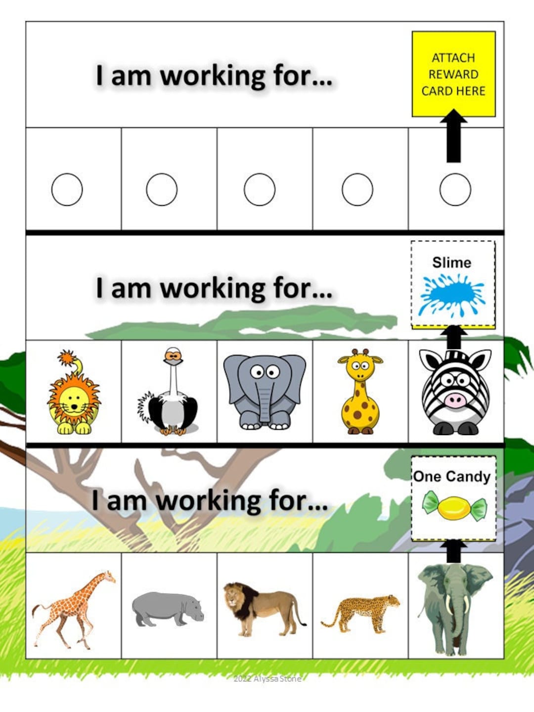 Editable Token Boards - ANIMALS - Savannah Animals | Special Education ...