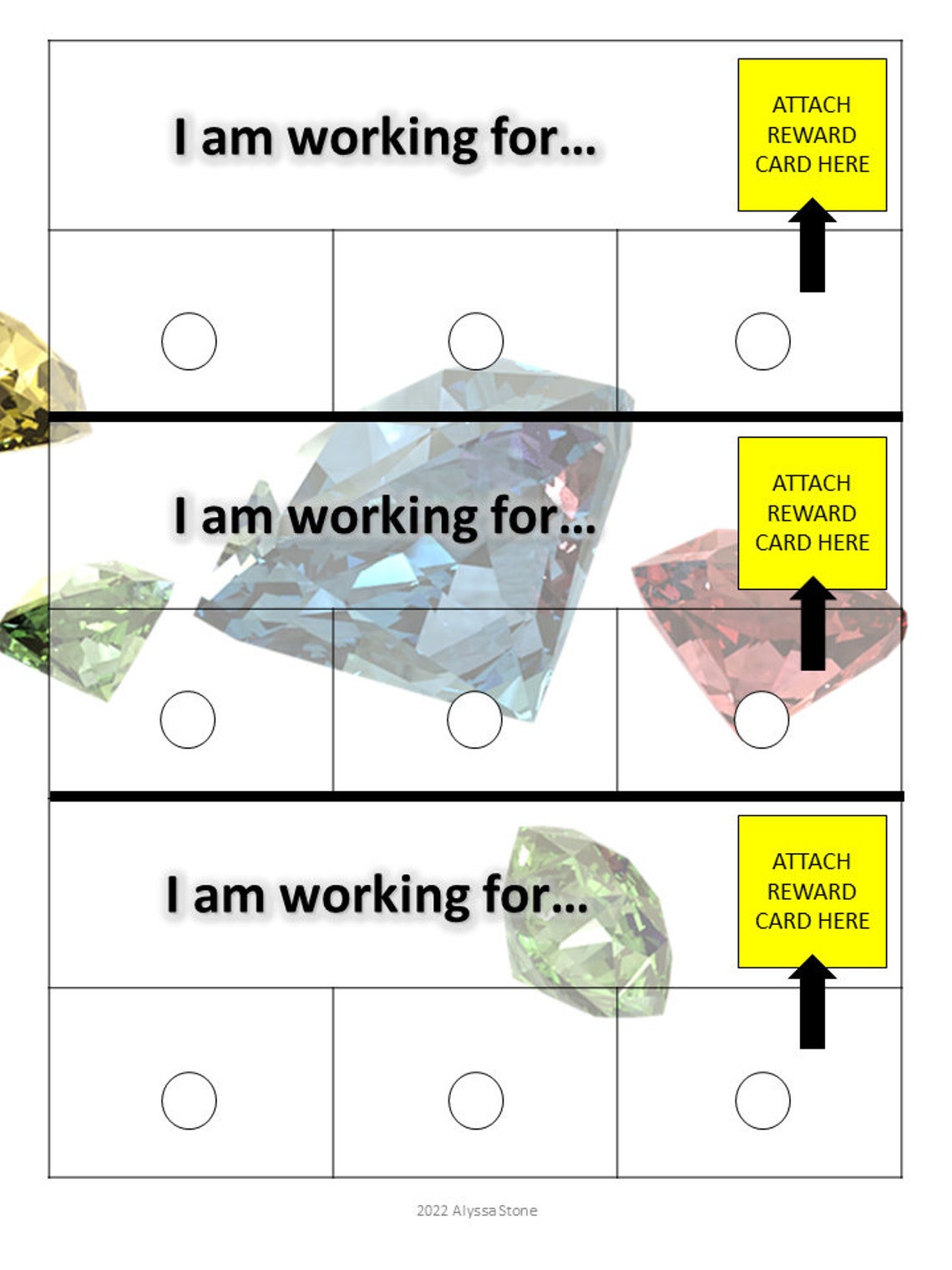 Editable Token Boards Gemstones Special Education - Etsy