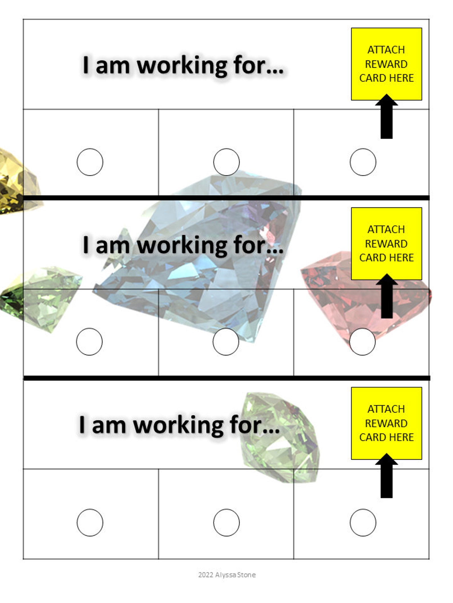 Editable Token Boards Gemstones Special Education - Etsy