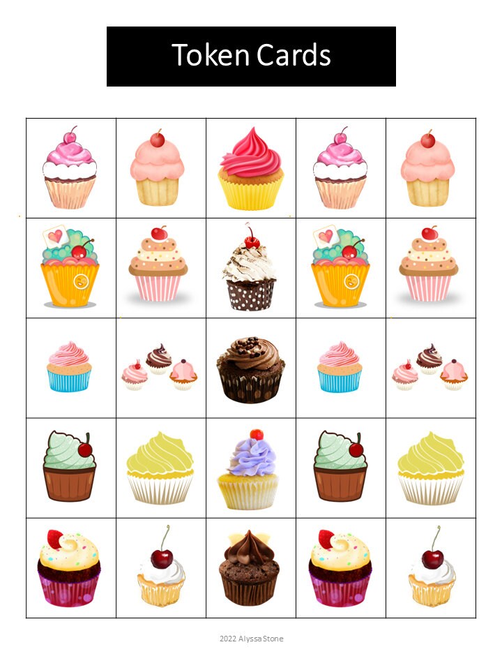 Editable Token Boards - FOOD - Cupcakes | Special Education - Etsy