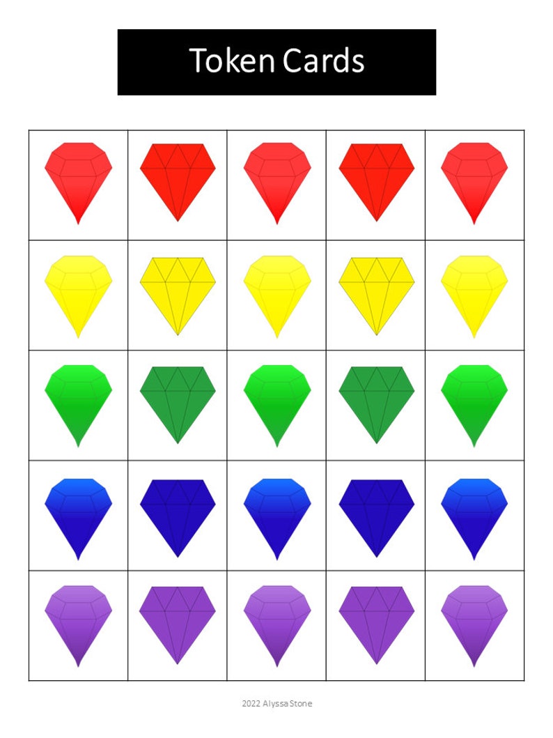 Editable Token Boards - Gemstones | Special Education - Etsy