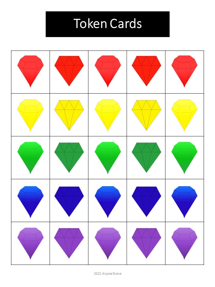 Editable Token Boards Gemstones Special Education - Etsy