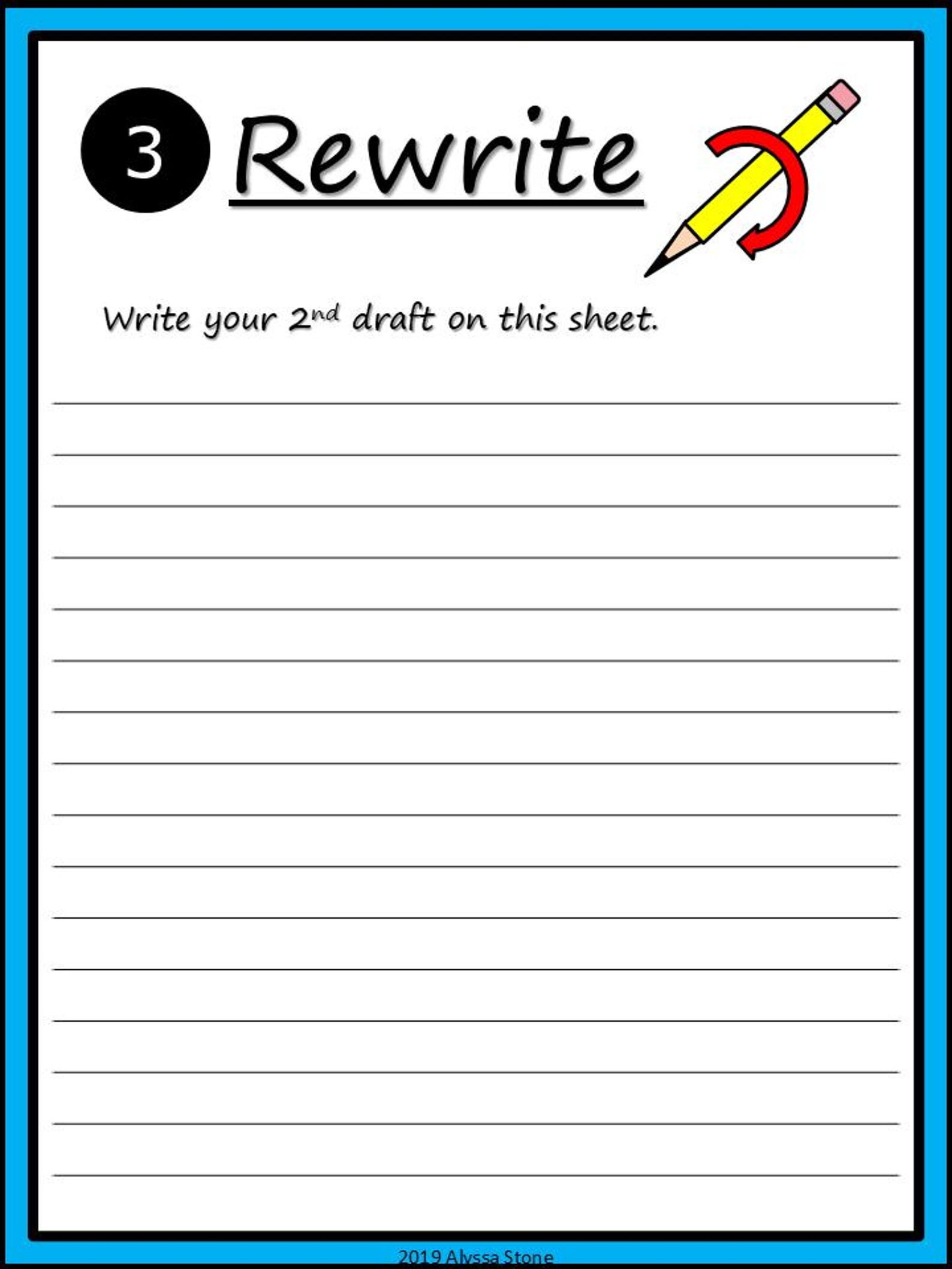 Writing Process Graphic Organizers & Editing Checklists - Aqua - Etsy