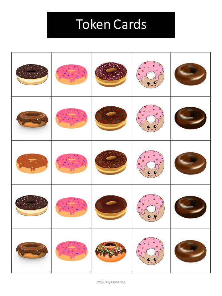 Editable Token Boards FOOD Donuts Special Education - Etsy