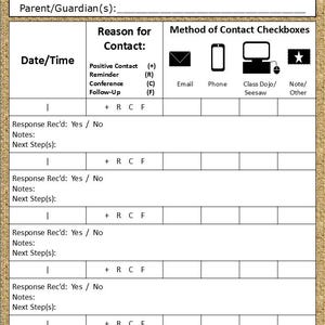 Parent Communication Binder Pack - Burlap - Etsy