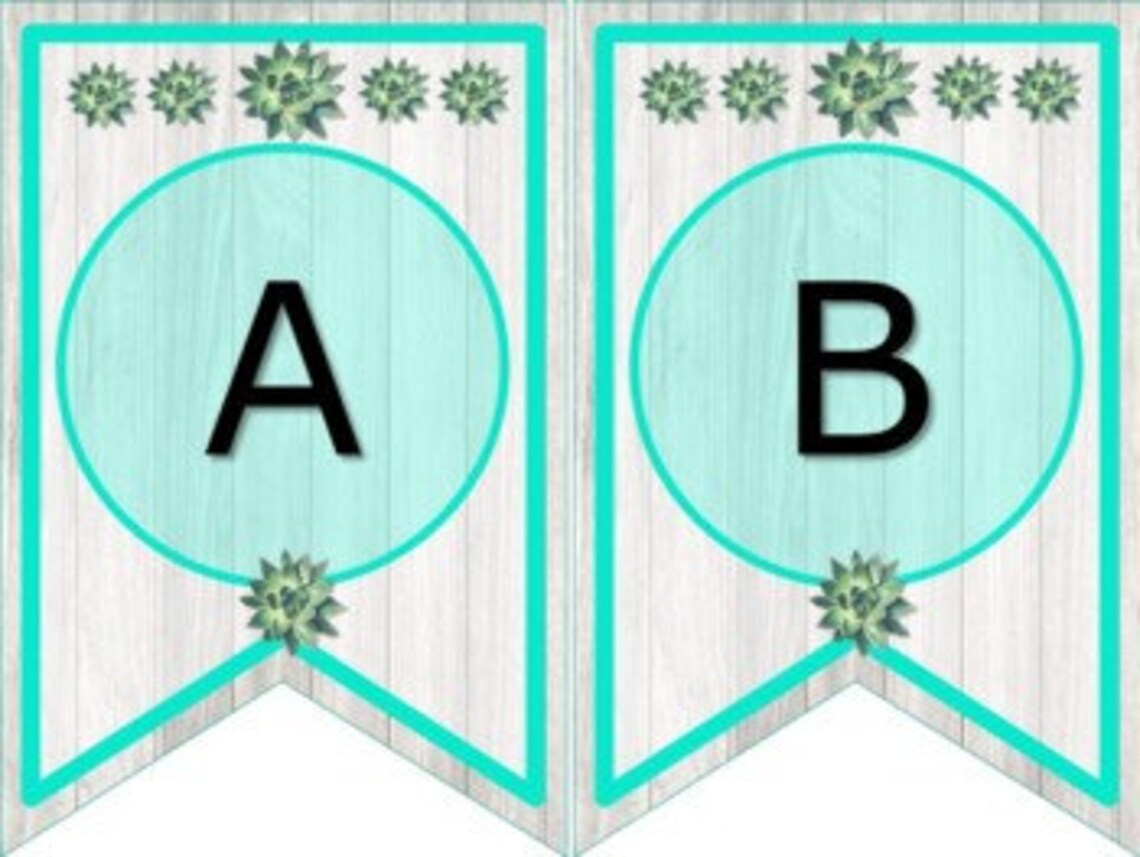 Alphabet Pennants Cacti & Succulents - Etsy