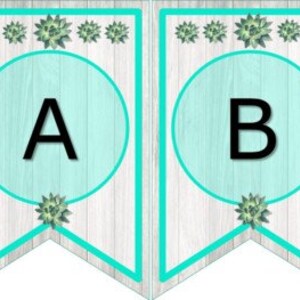 Alphabet Pennants Cacti & Succulents - Etsy