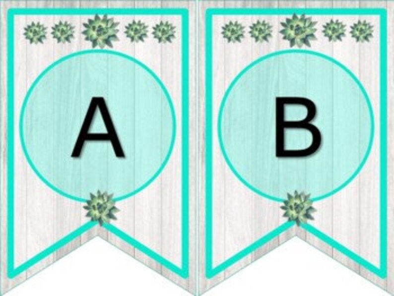 Alphabet Pennants Cacti & Succulents - Etsy