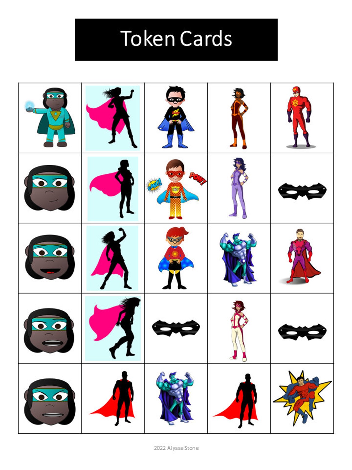 Editable Token Boards Superheroes Special Education - Etsy