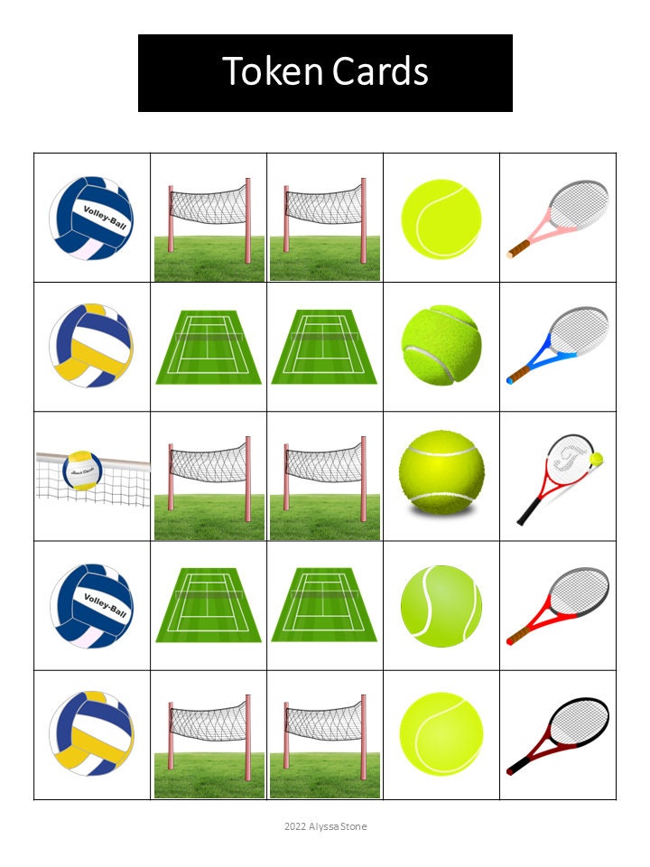 Editable Token Boards - SPORTS - Tennis & Volleyball | Special ...