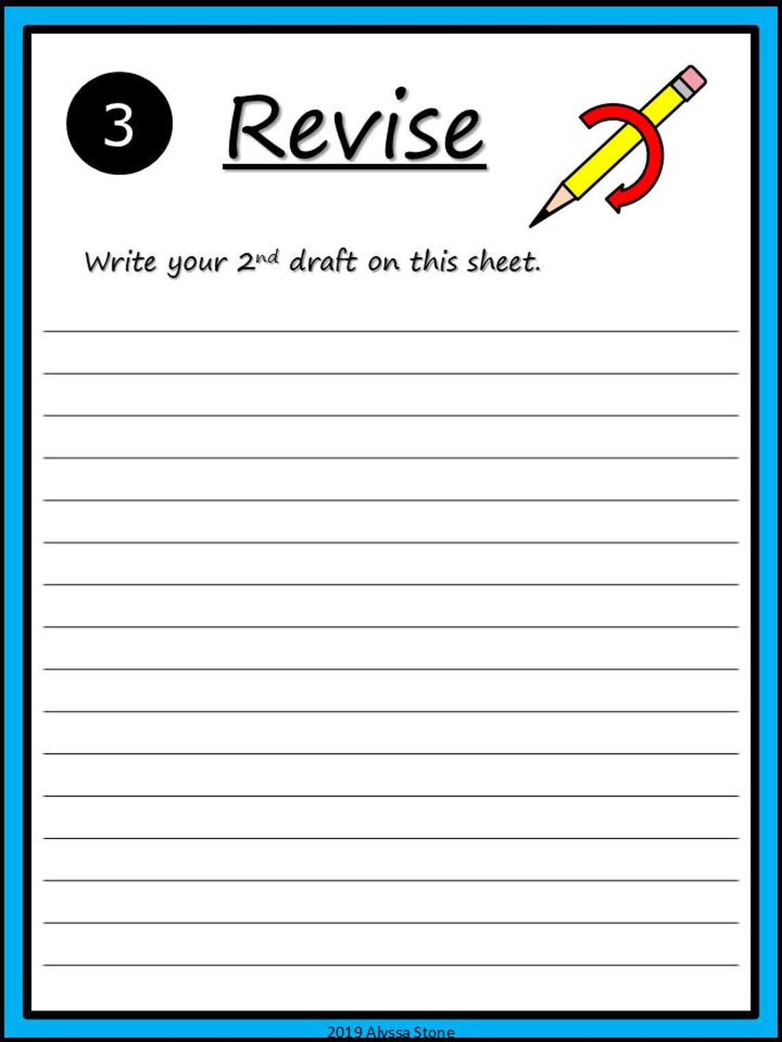 Writing Process Graphic Organizers & Editing Checklists - Aqua - Etsy