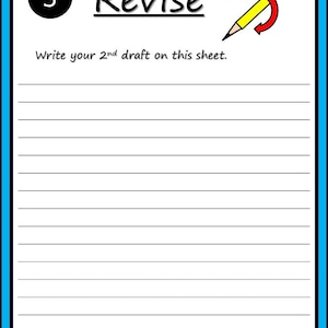 Writing Process Graphic Organizers & Editing Checklists - Aqua - Etsy