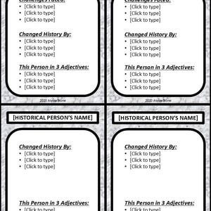 Historical Figures Trading Card Templates - Etsy