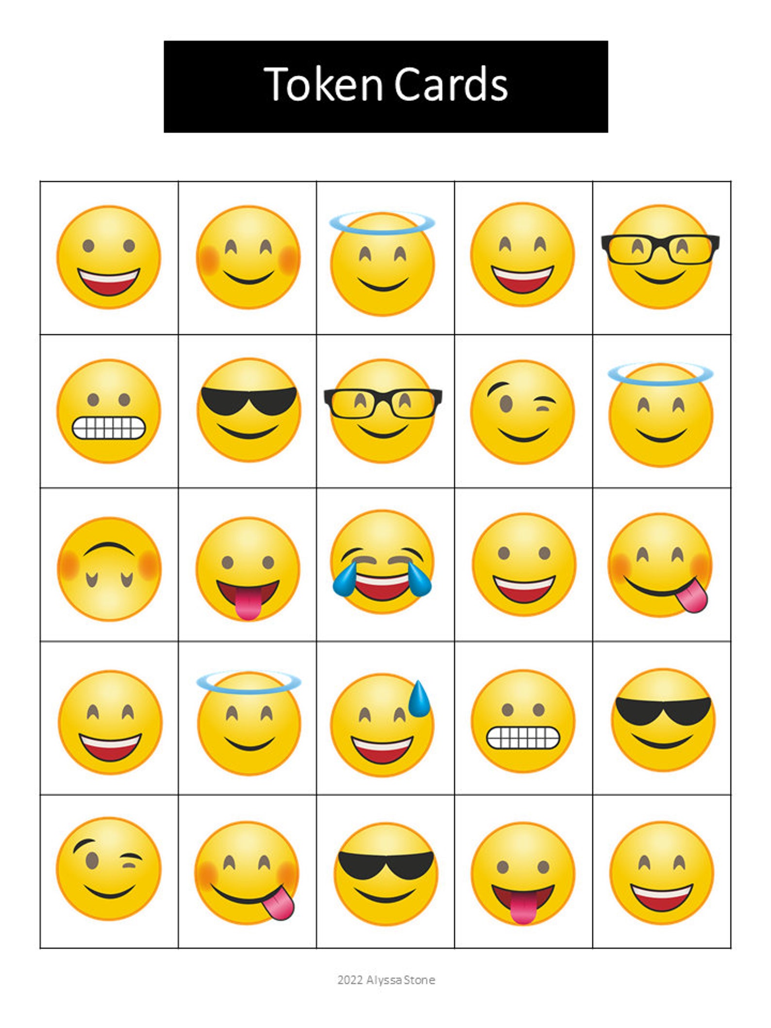 Editable Token Boards Emojis Special Education - Etsy