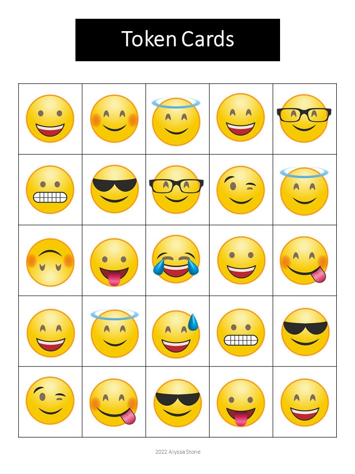 Editable Token Boards - Emojis | Special Education - Etsy