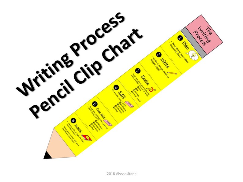 Writing Process Pencil Clip Chart (instant Download) - Etsy