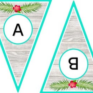 Alphabet Pennants Tropical - Etsy