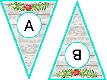 Alphabet Pennants Tropical - Etsy