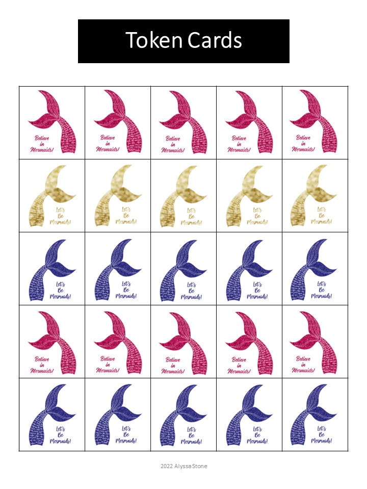 Editable Token Boards - OCEAN - Mermaids | Special Education - Etsy