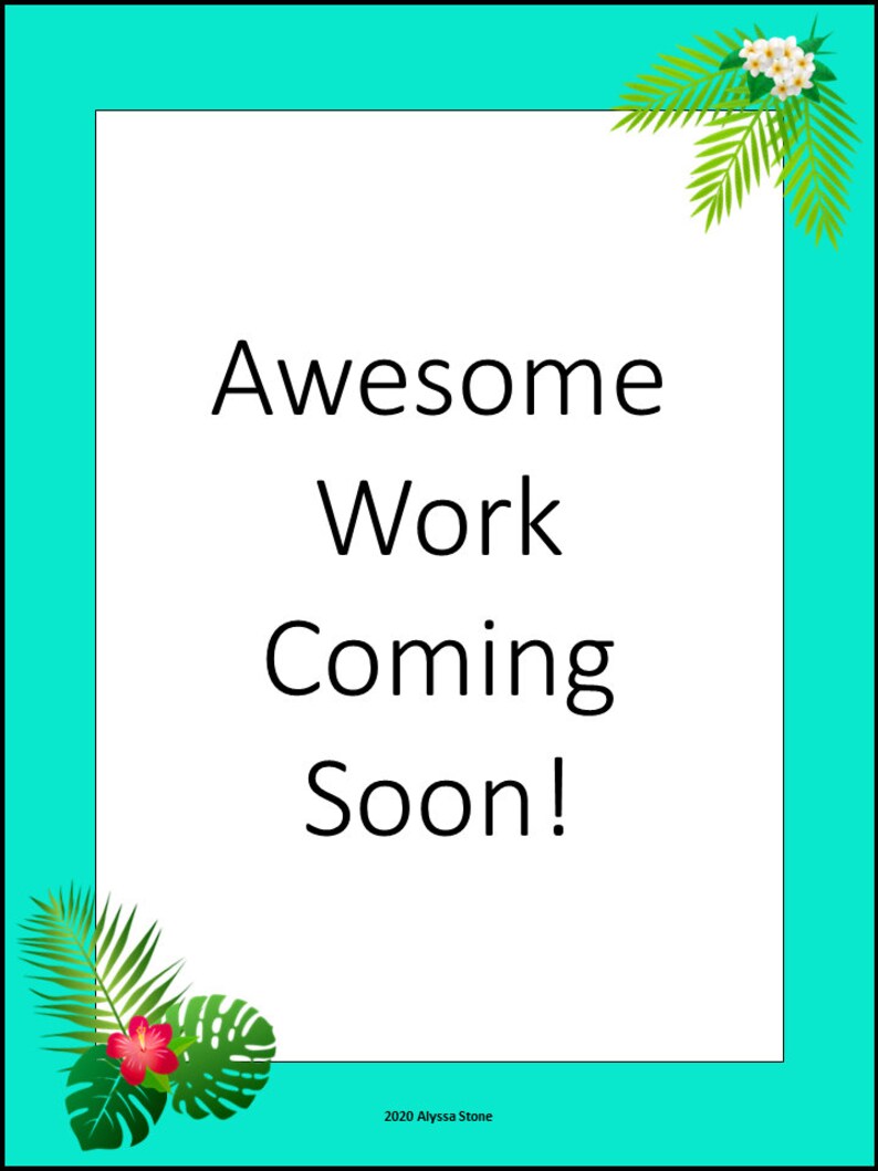 Work Coming Soon Posters - Tropical - Etsy