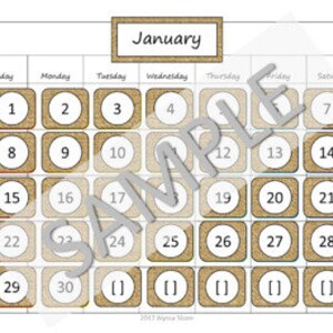 Blank **editable** Monthly Calendar--burlap - Etsy