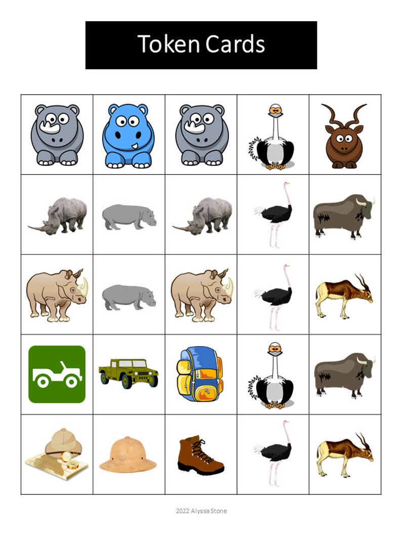 Editable Token Boards - ANIMALS - Savannah Animals | Special Education ...